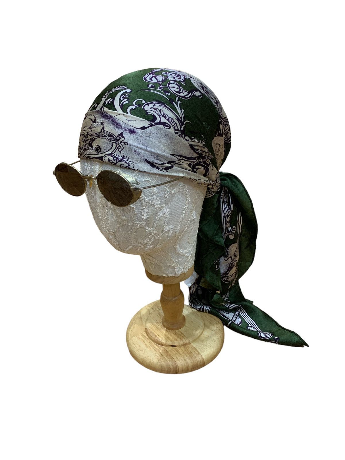 Art × Vintage MC DAVID BEETHOVEN PAGANINI PRINT SILK HEAD SCARF | Grailed