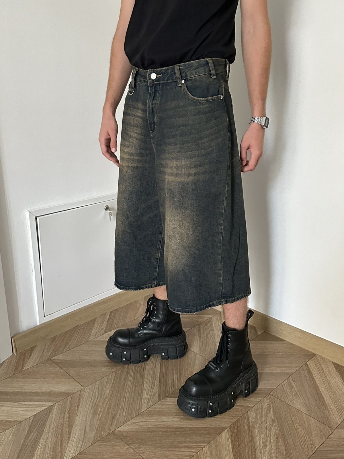 Japanese Brand × Streetwear × Vintage Shorts Jords Denim Big Pants Rick Owens style New Rock ...