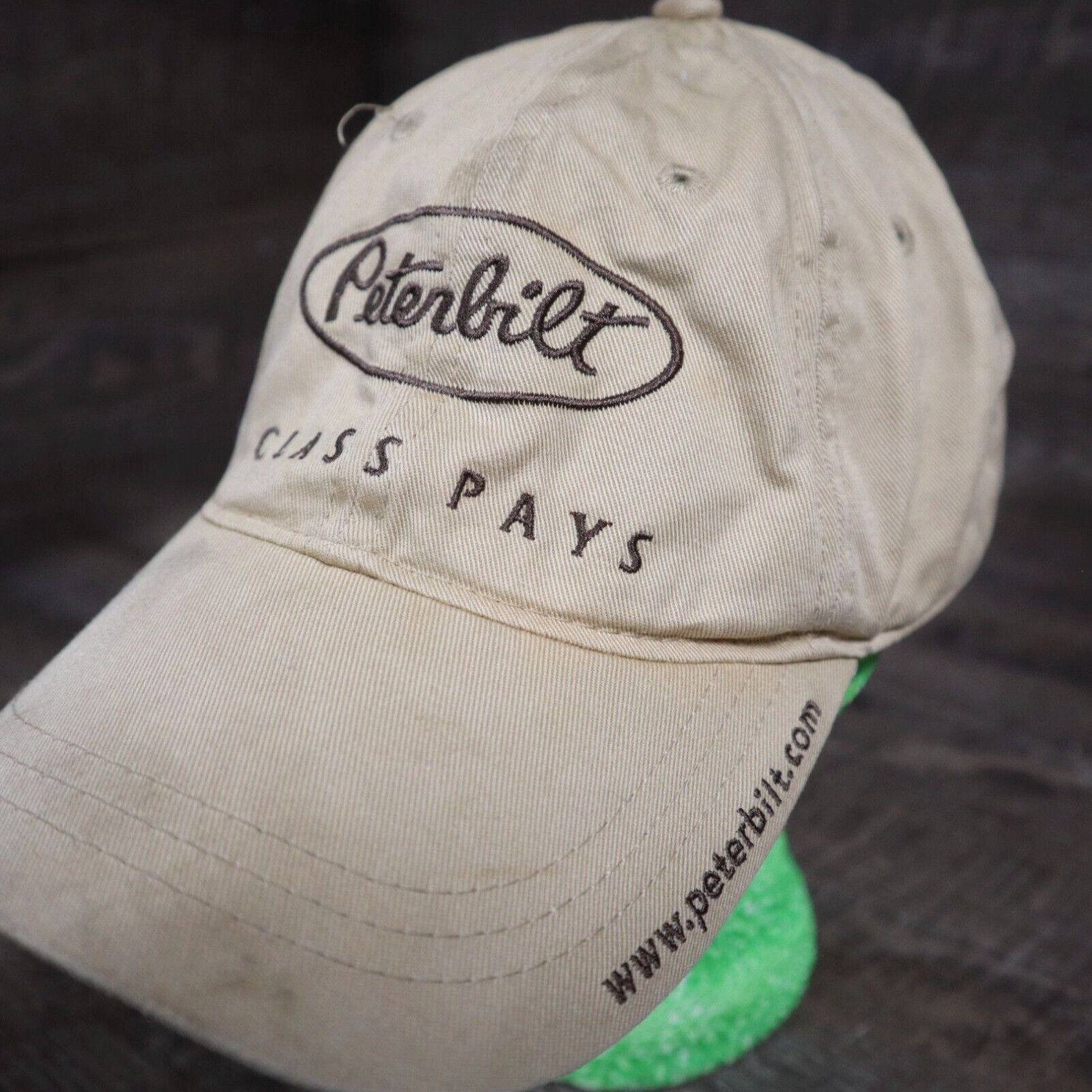 Vintage Peterbilt Class Pays Hat Script Logo Snapback Semi Truck ...