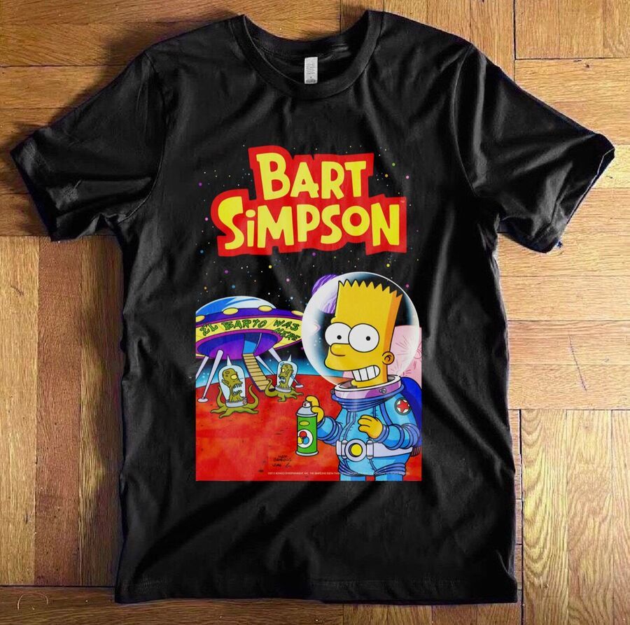 Gildan × Vintage Vintage Bart Simpson Alien T-Shirts 1side | Grailed