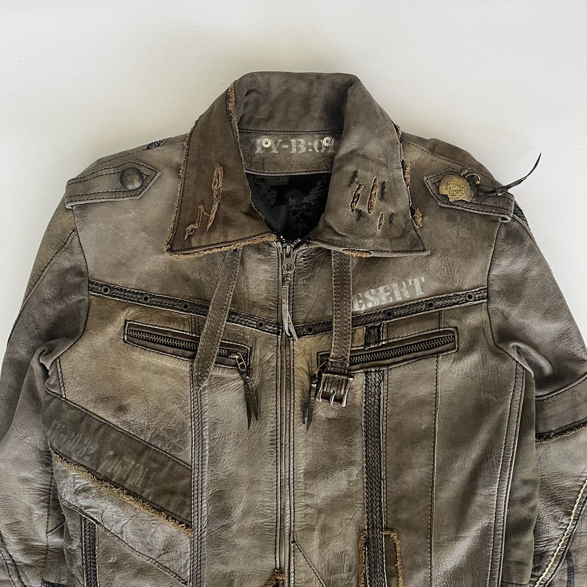14th Addiction 14th Addiction 2000's Desert Rider Moto Leather Jacket ...