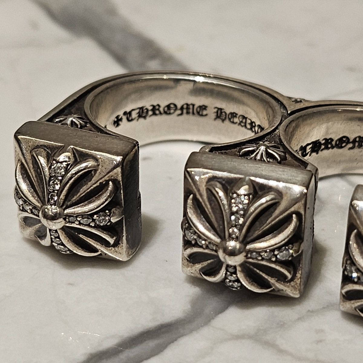 Chrome Hearts Chrome Hearts Diamond Knuckle Ring | Grailed