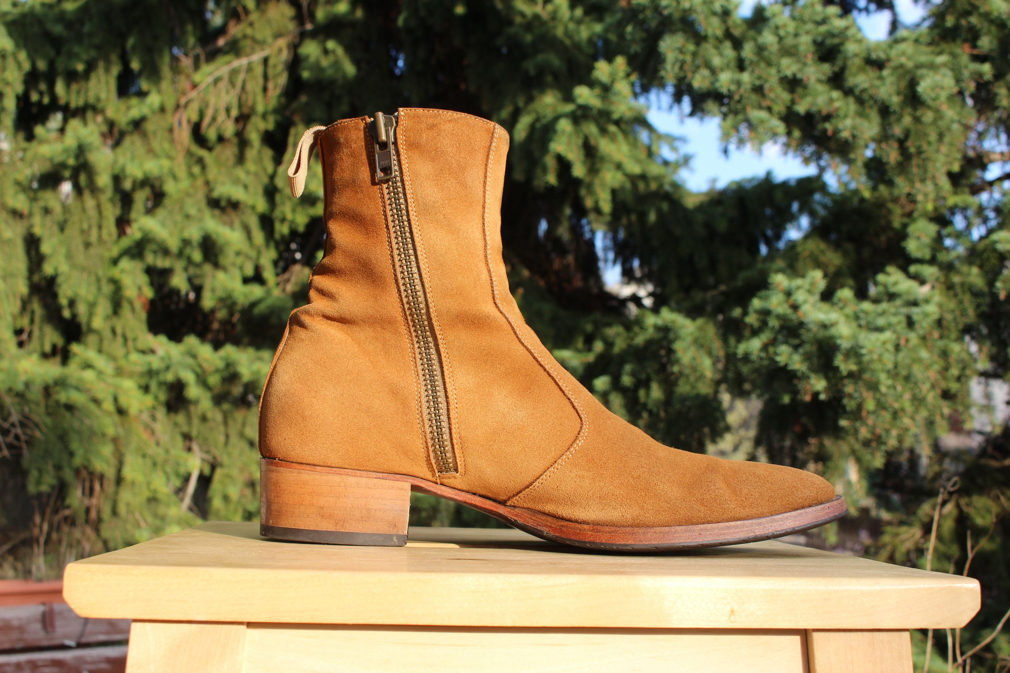 From The First 'Luca' 40mm Side Zip Boot - Lion Suede | Grailed