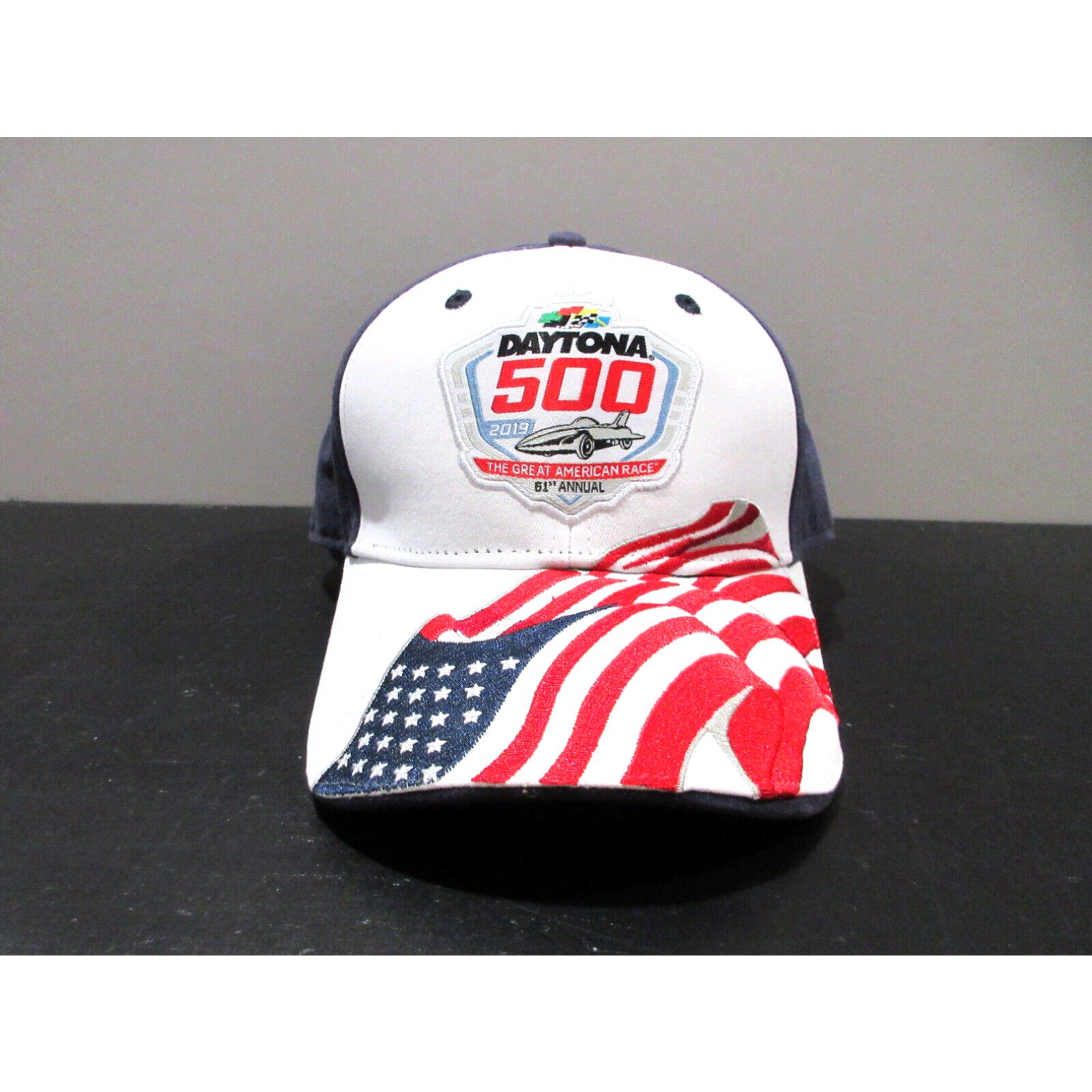 NASCAR Nascar Hat Cap Strap Back White Blue USA Daytona 500 Racing Team ...