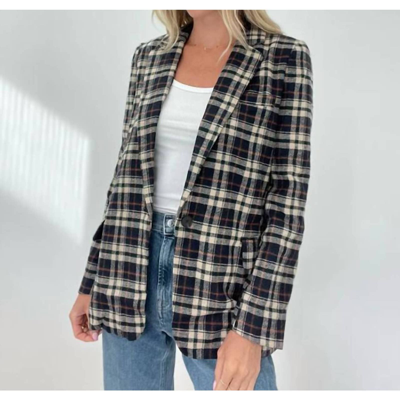 Designer SIX/FIFTY Lush Plaid Blazer In Flannel | Grailed