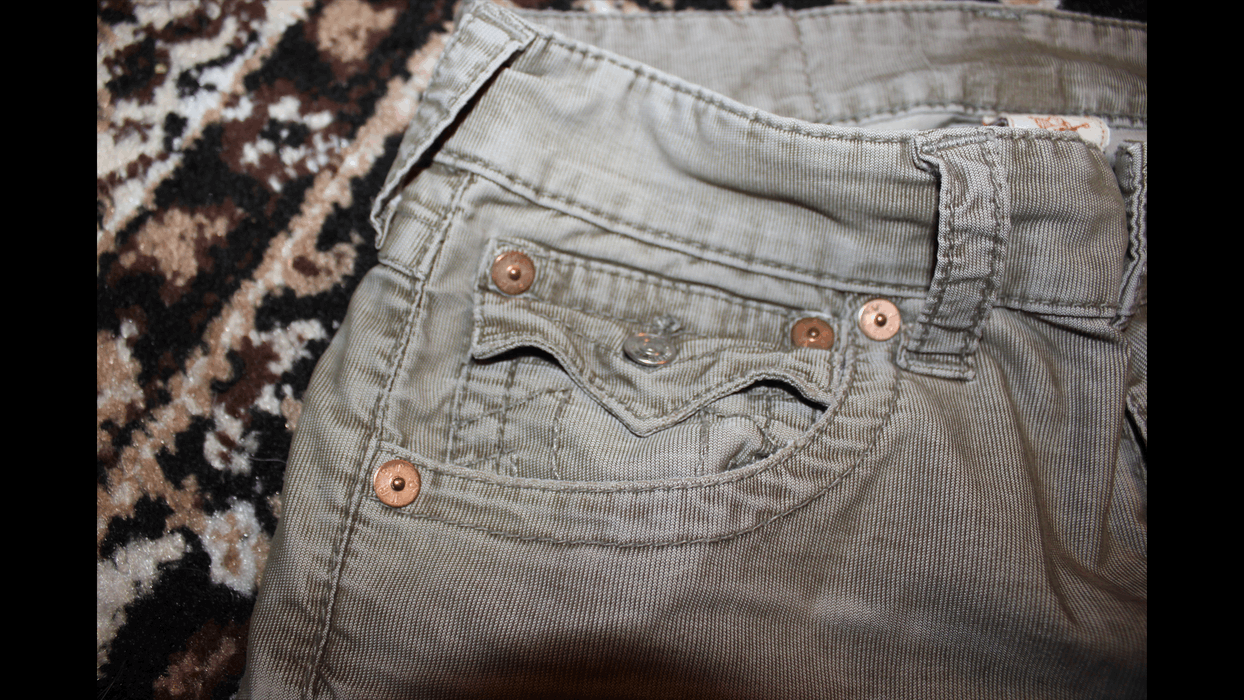 True Religion "Authentic Vintage" Green Corduroy Flared True Religions ...