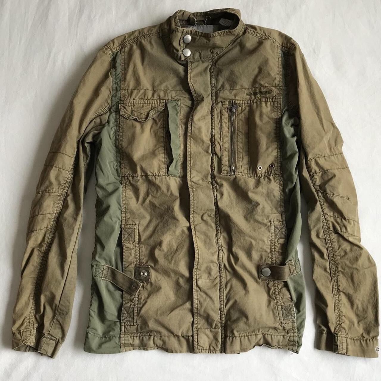 Vintage Military style khaki zip up cargo jacket | Grailed
