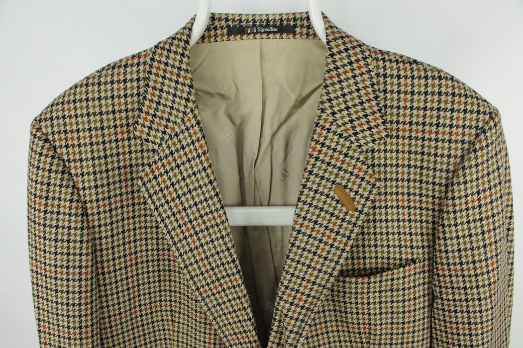 Vintage Daks London Signature Houndstooth Tweed Wool Blazer Jacket ...