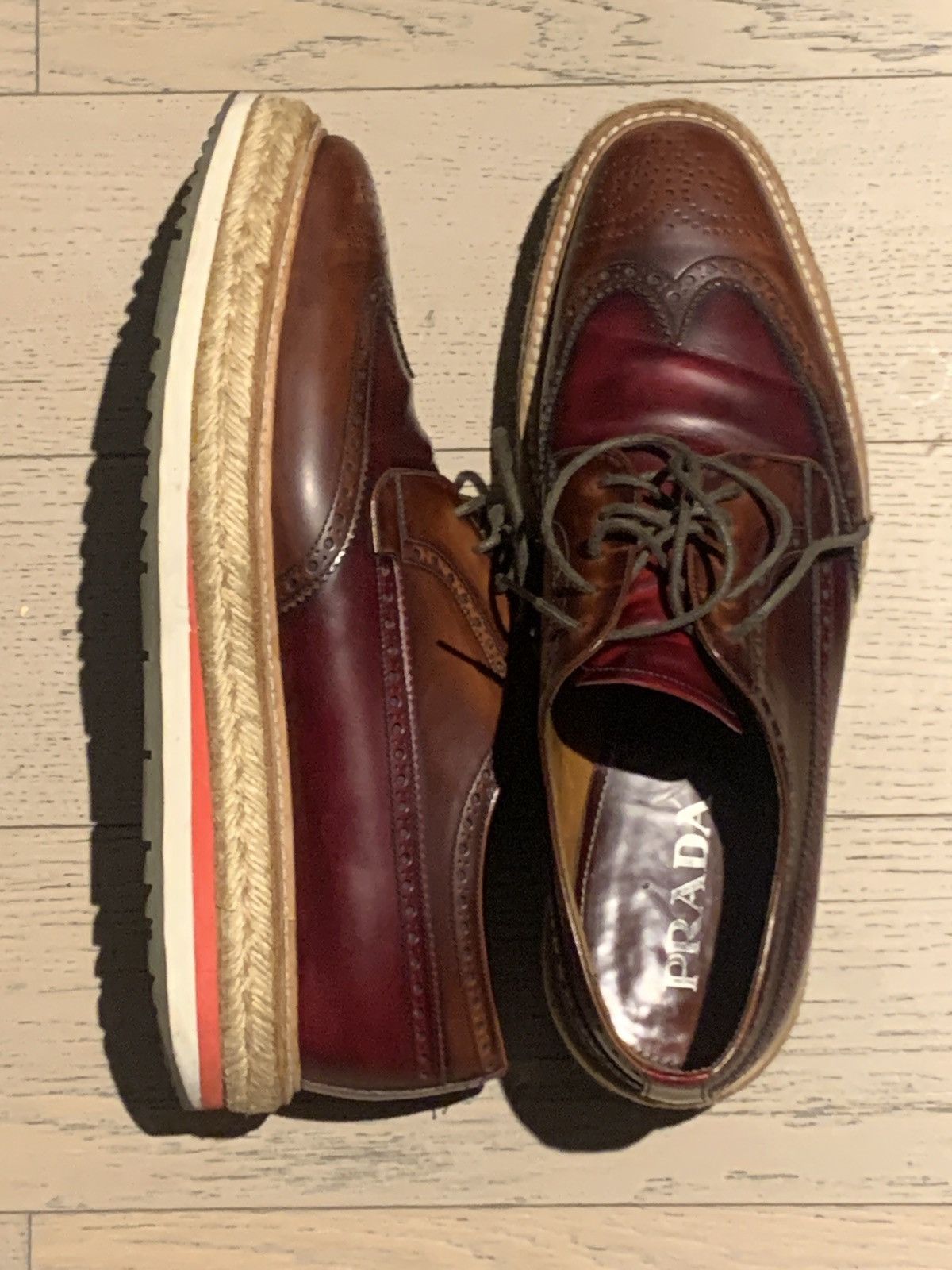 Prada Runway Wingtip Platform Creeper Brogues Espadrilles US 9 | Grailed