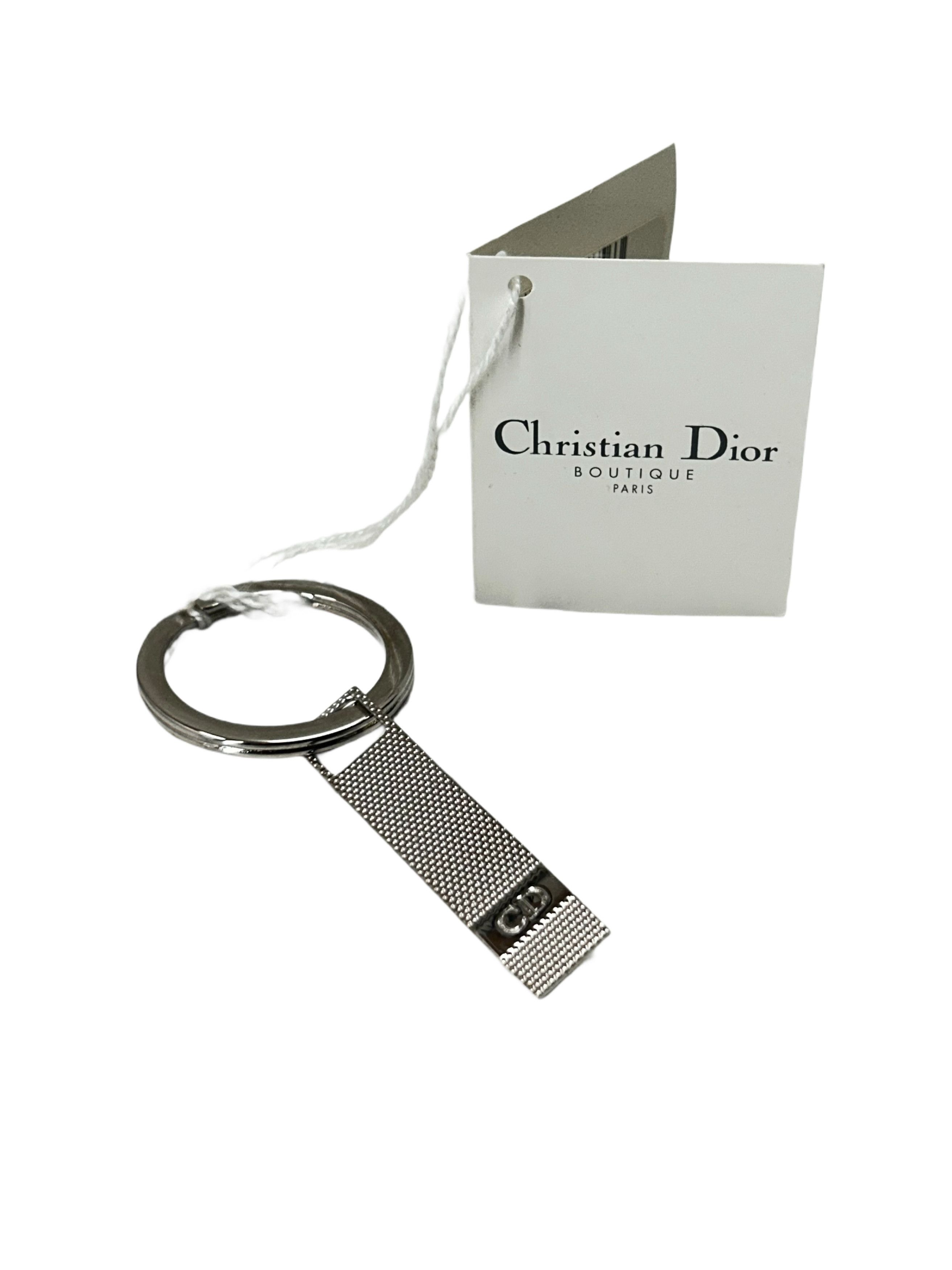 Dior Dior Homme Chrome Metal 'Zip Fob' Textured Key Ring | Grailed