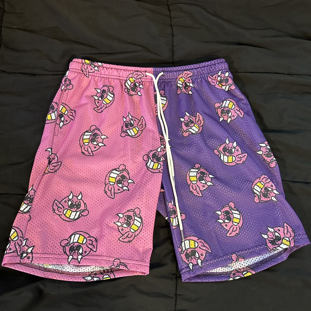 Ransom Clothing RANSOM: Purple and Pink All Over Print Devil Shorts ...