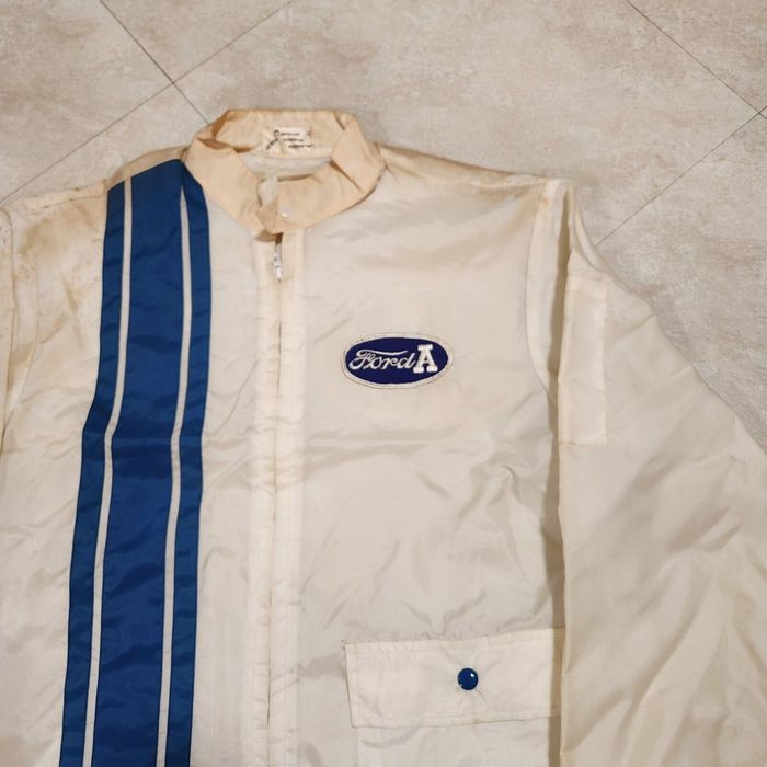 Ford VTG 60s? Ford Model A Racing Jacket Talon Zipper Blue Stripe 1960s ...