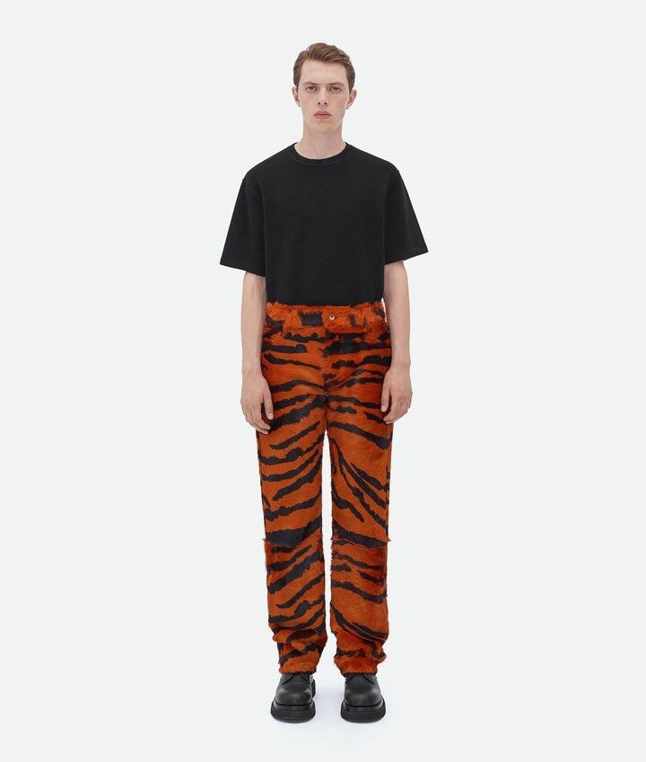 Bottega Veneta Straight Leg Shearling Tiger Print Pants | Grailed