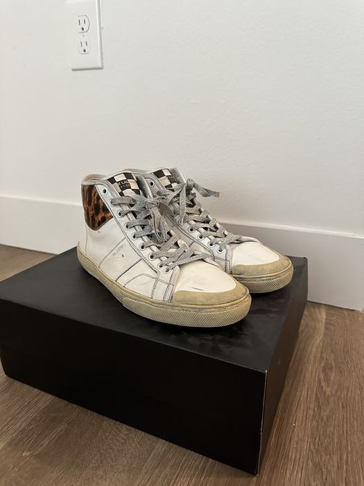 Saint Laurent Paris SLP SS16 Runway High Top Leopard Checkered SL37M ...