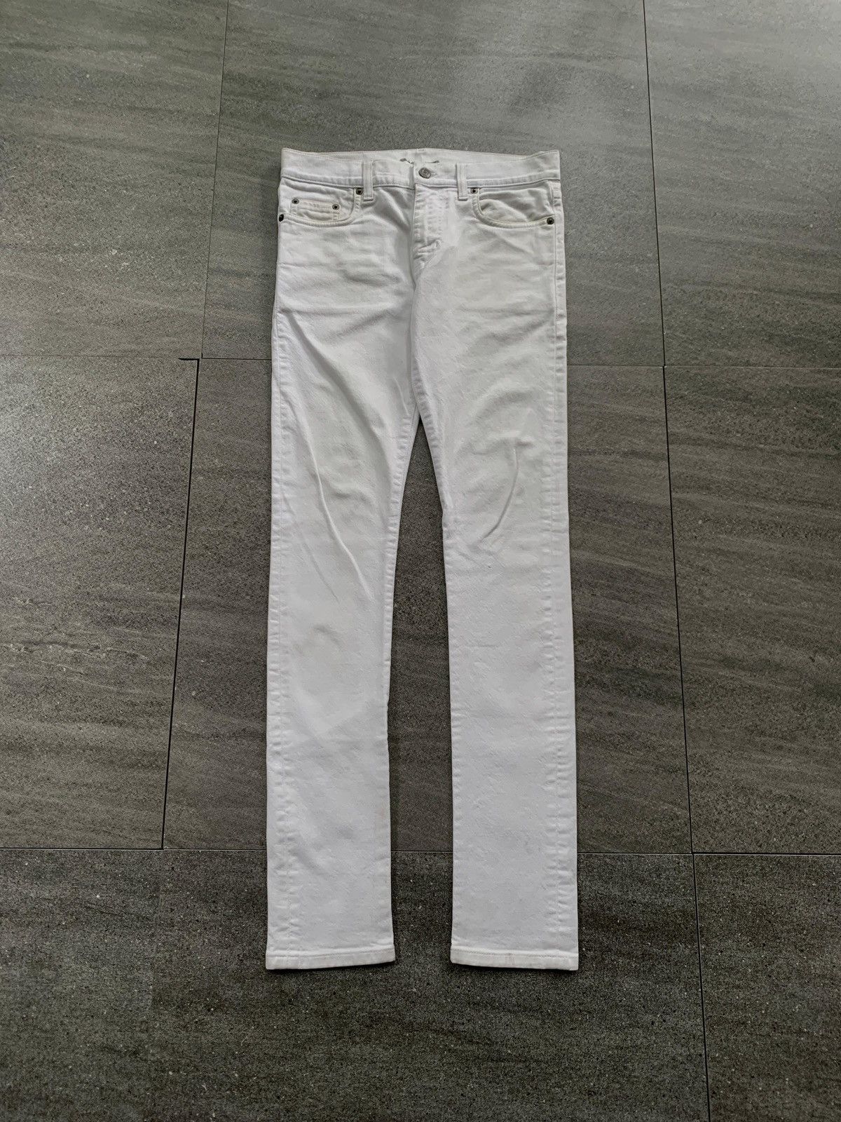 Saint Laurent Paris FREE TAX! D02 White Skinny Denim Jeans by Hedi ...