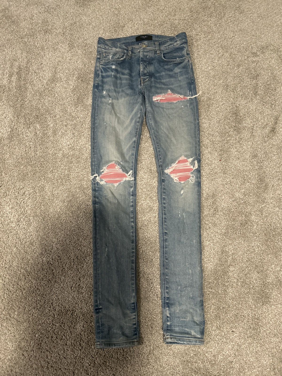 Amiri Amiri Mx1 indigo pink patches | Grailed