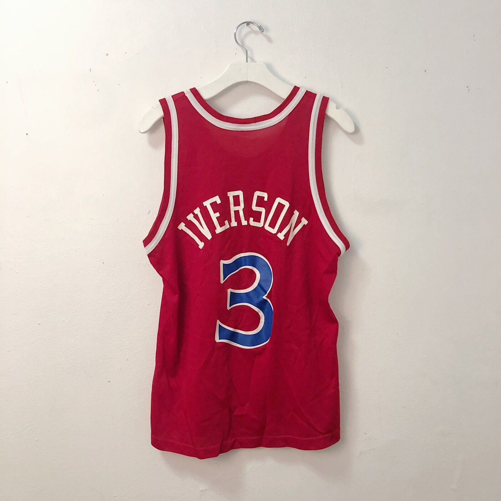Champion 1990s Allen Iverson #3 Champion Philadelphia 76ers Jersey ...