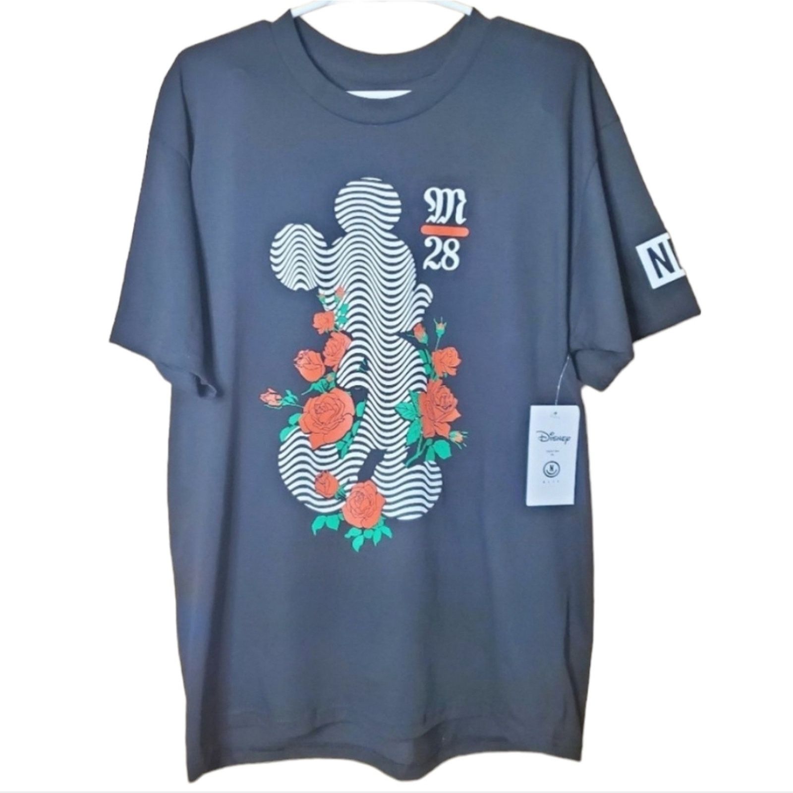 Neff Disney X Neff Mickey Mouse w Roses Black T-Shirt | Grailed