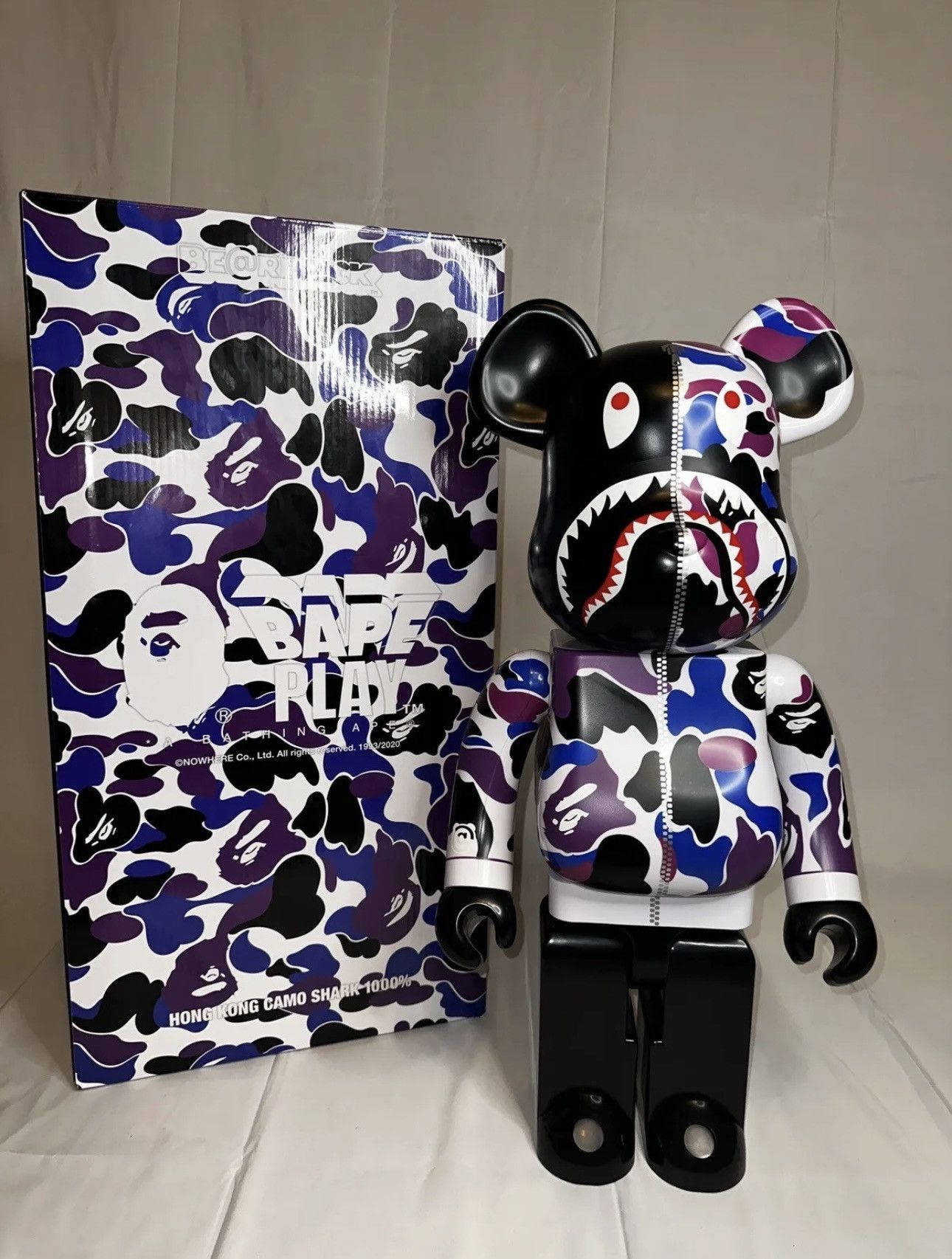 Bape × Medicom Toy Bape Hong Kong 15th Anniversary Shark Bearbrick 1000 ...