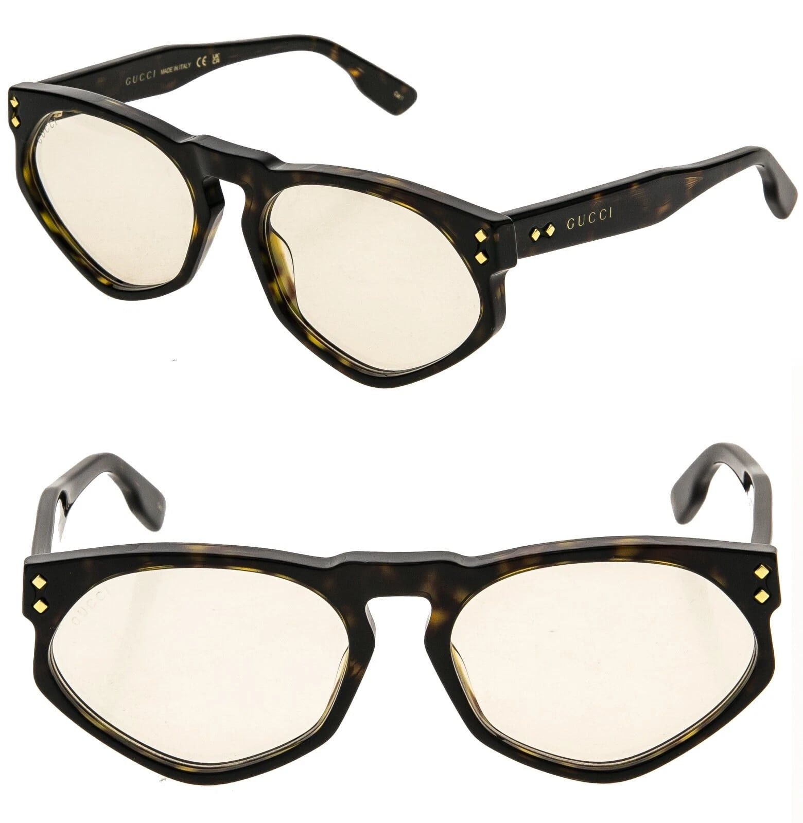 Gucci GUCCI Gg1248S 1248 Brown Marble Angular Style Sunglasses 001 | Grailed