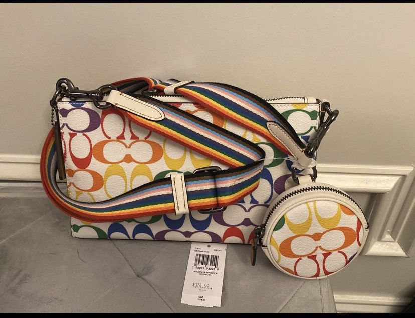 Coach Holden Crossbody In Rainbow Signature Canvas with Coin Case | Grailed