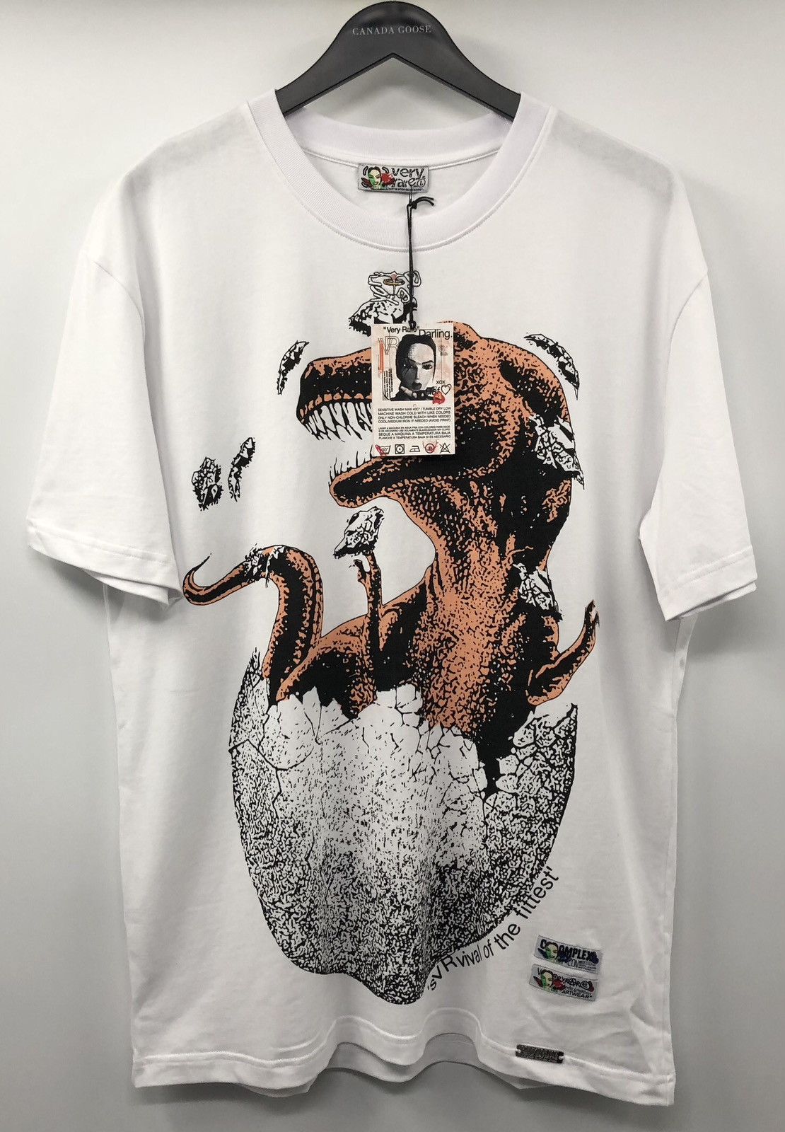 Very Rare Very Rare Clothing Complexcon T-Rex Fit White T-Shirt Large ...