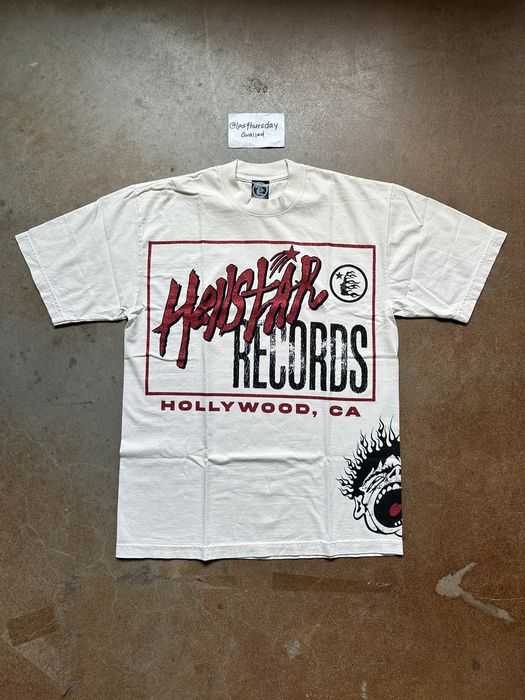 HELLSTAR Hellstar Records Glitter Tee Cream XL | Grailed
