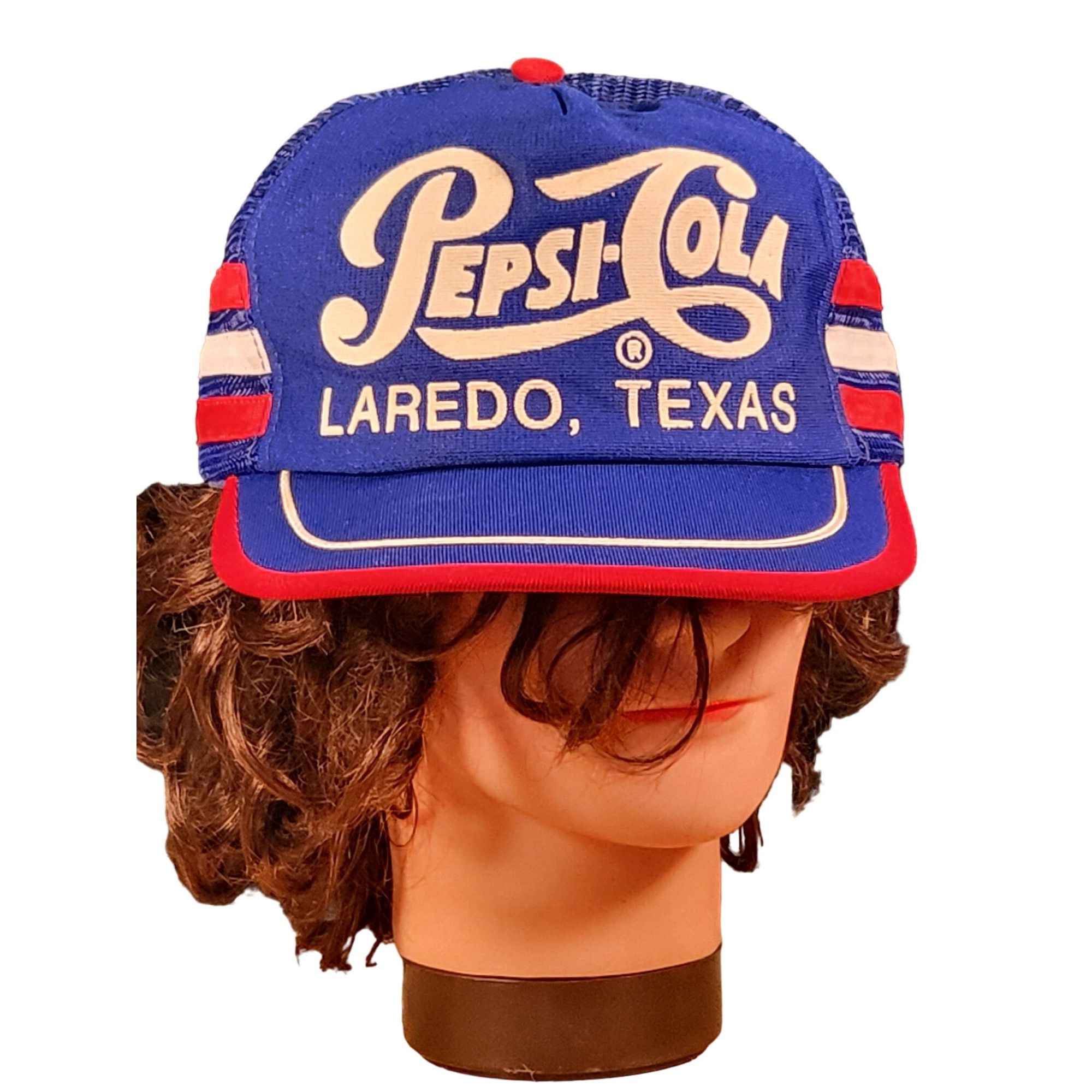 Vintage Vintage Pepsi Cola 3 Stripe Snapback Trucker Hat Laredo, Tex ...