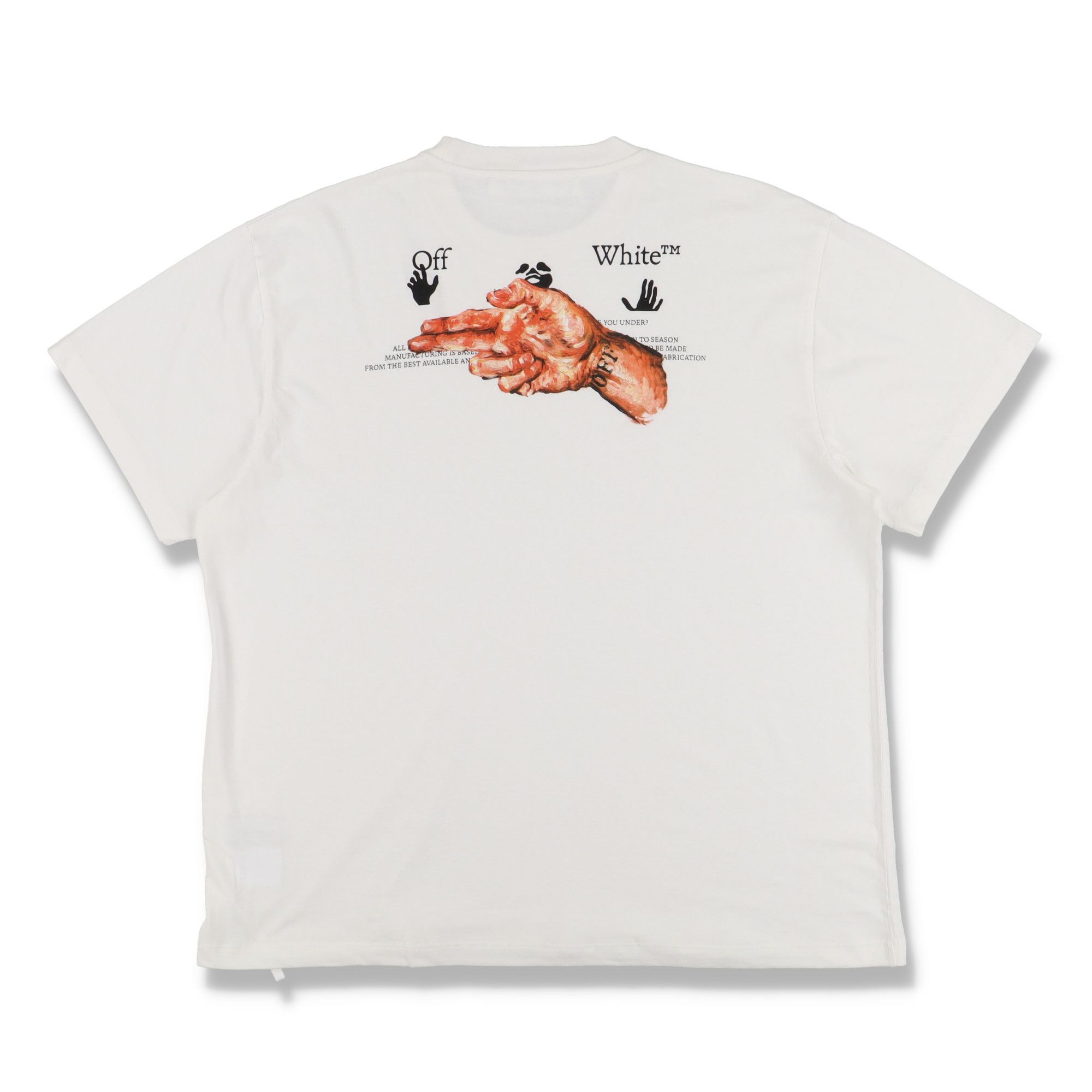 Off-White White Pascal Hand Gun Logo Oversized T-shirt | Grailed