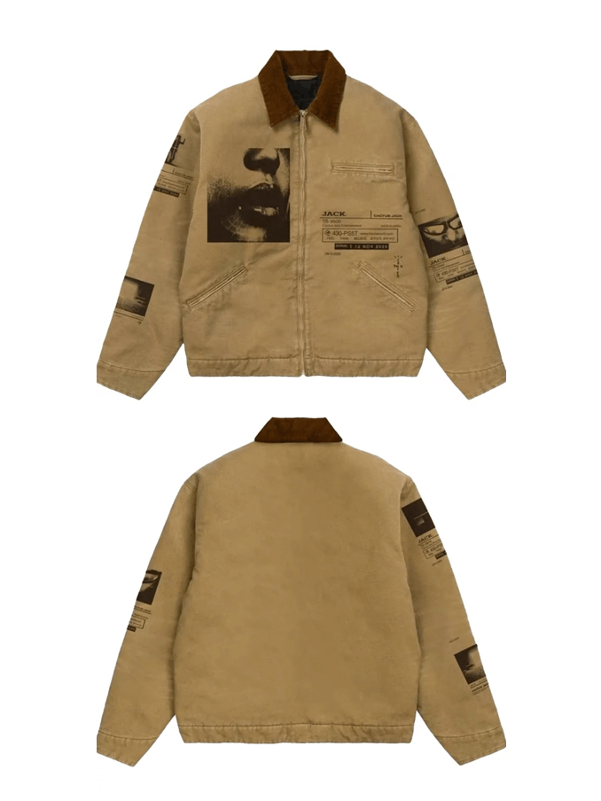 Travis Scott UNWORN* Travis Scott System Work Jacket Tan CACTUS JACK ...