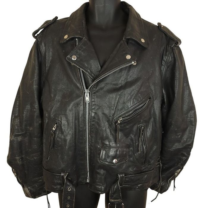 Vintage First Genuine Leather Motorcycle Jacket Vintage 80s Biker | Grailed