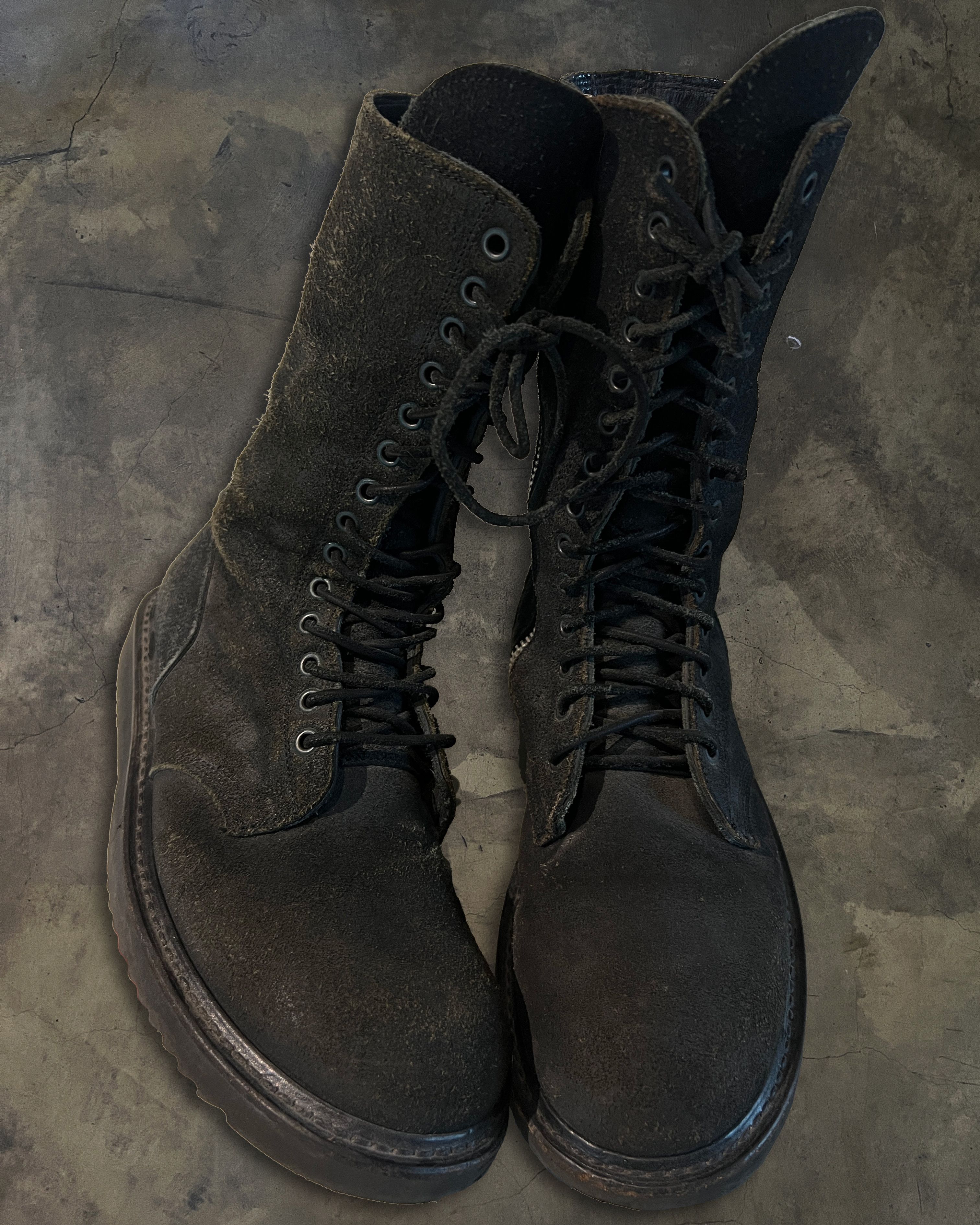 Rick Owens RICK OWENS FW09 " CRUST" BLISTERED MILITARY BOOTS | Grailed