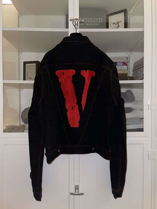 Vlone Vlone Friends Denim Jacket Red | Grailed