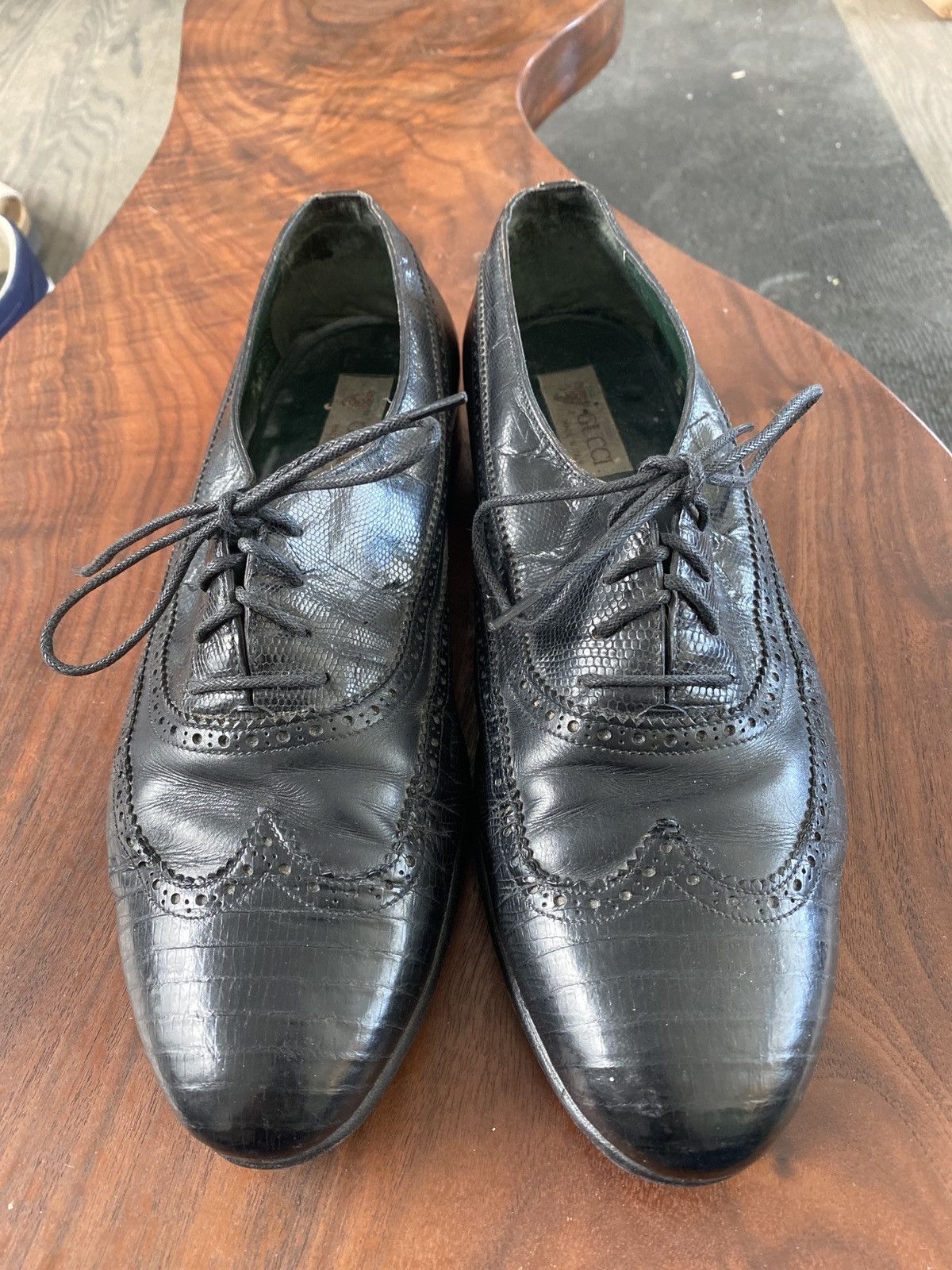 Gucci Vintage Gucci lizard skin wing tips 9.5 Men’s | Grailed