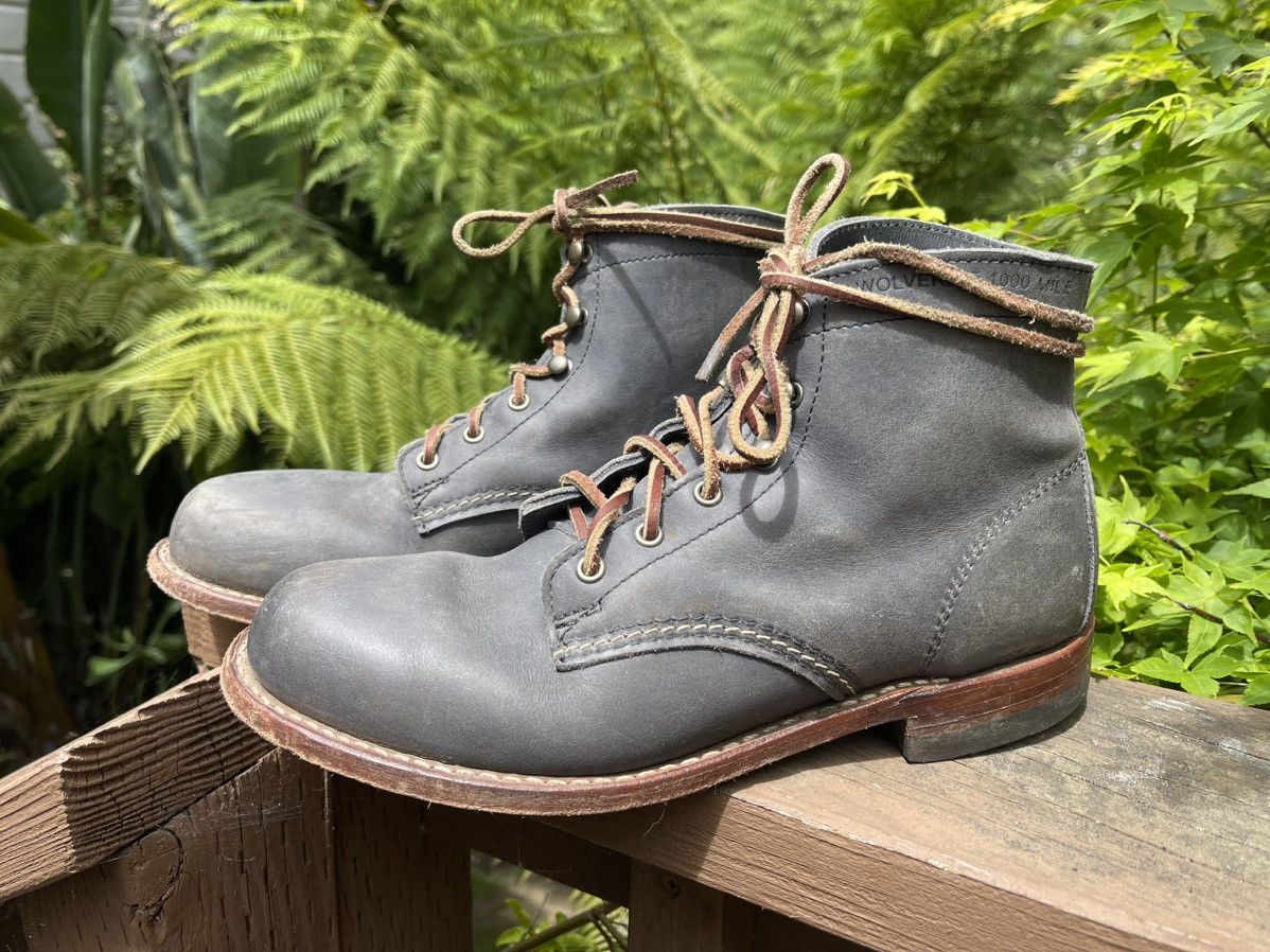 Wolverine Wolverine 1000 Mile Plain Toe Boots Leather Navy Blue 7D ...