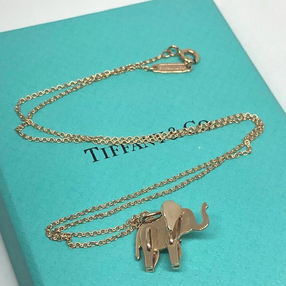 Gold elephant necklace tiffany store