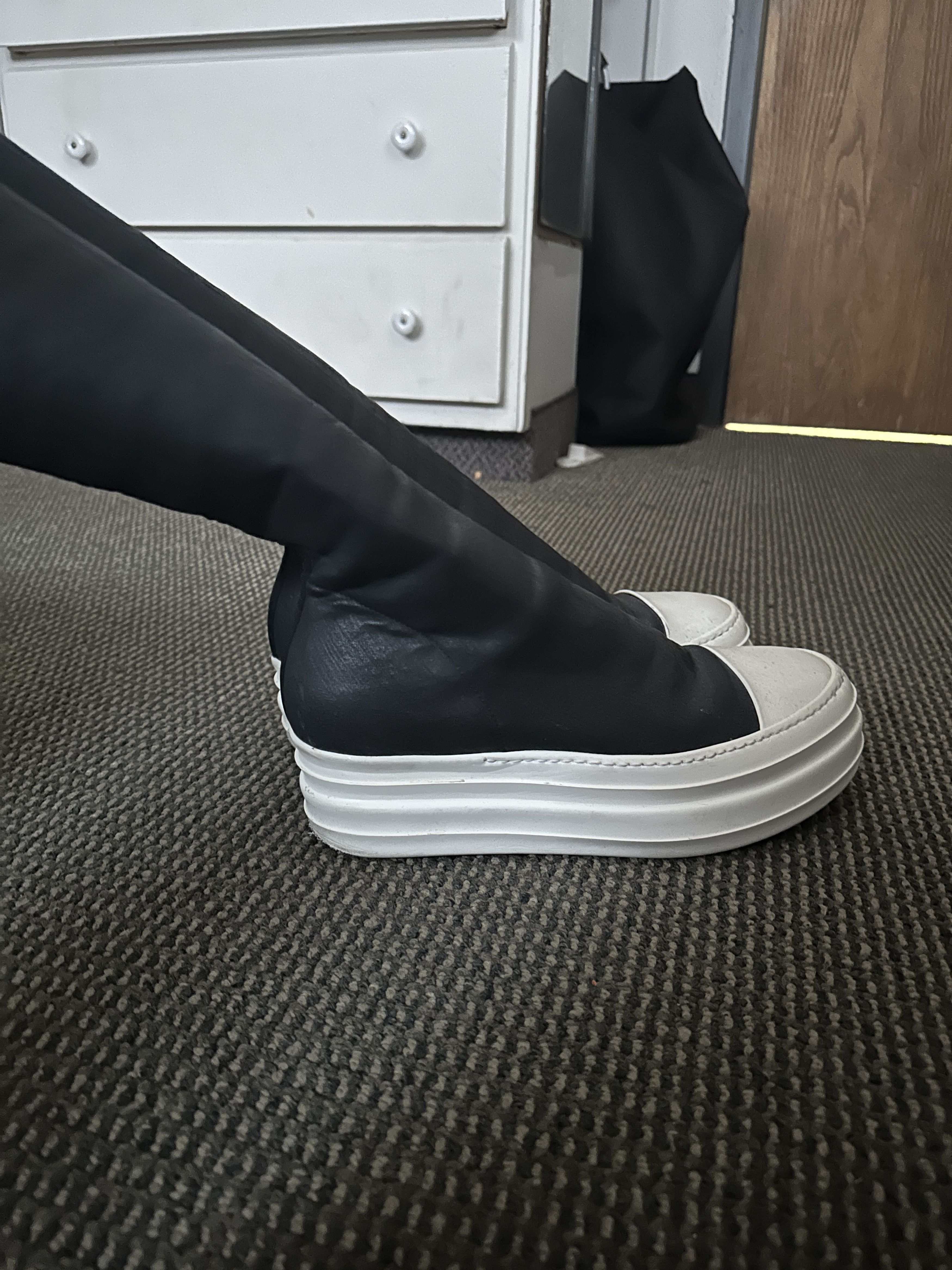 Rick Owens Rick Owens Drkshdw OG double bumper waxed Ramone Sneaker ...