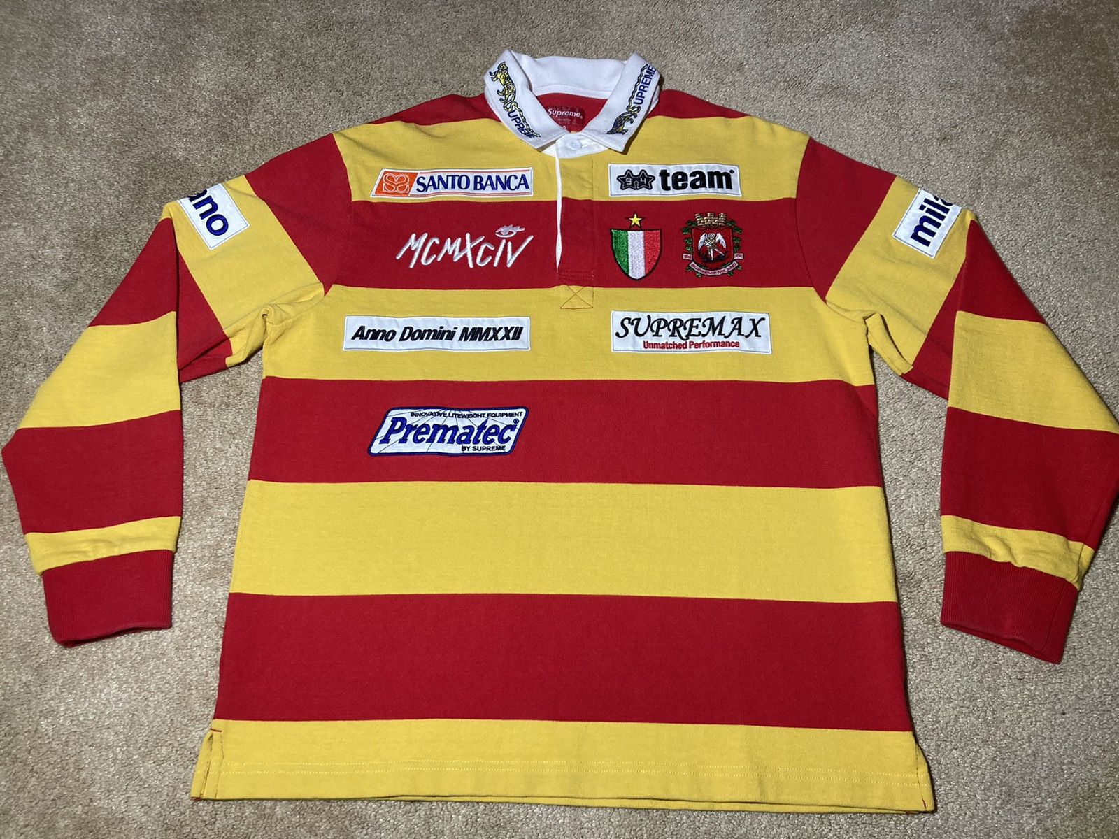 Supreme 2022 Supreme Sports Racing Car Striped Rugby Decal Logo SS22 ...