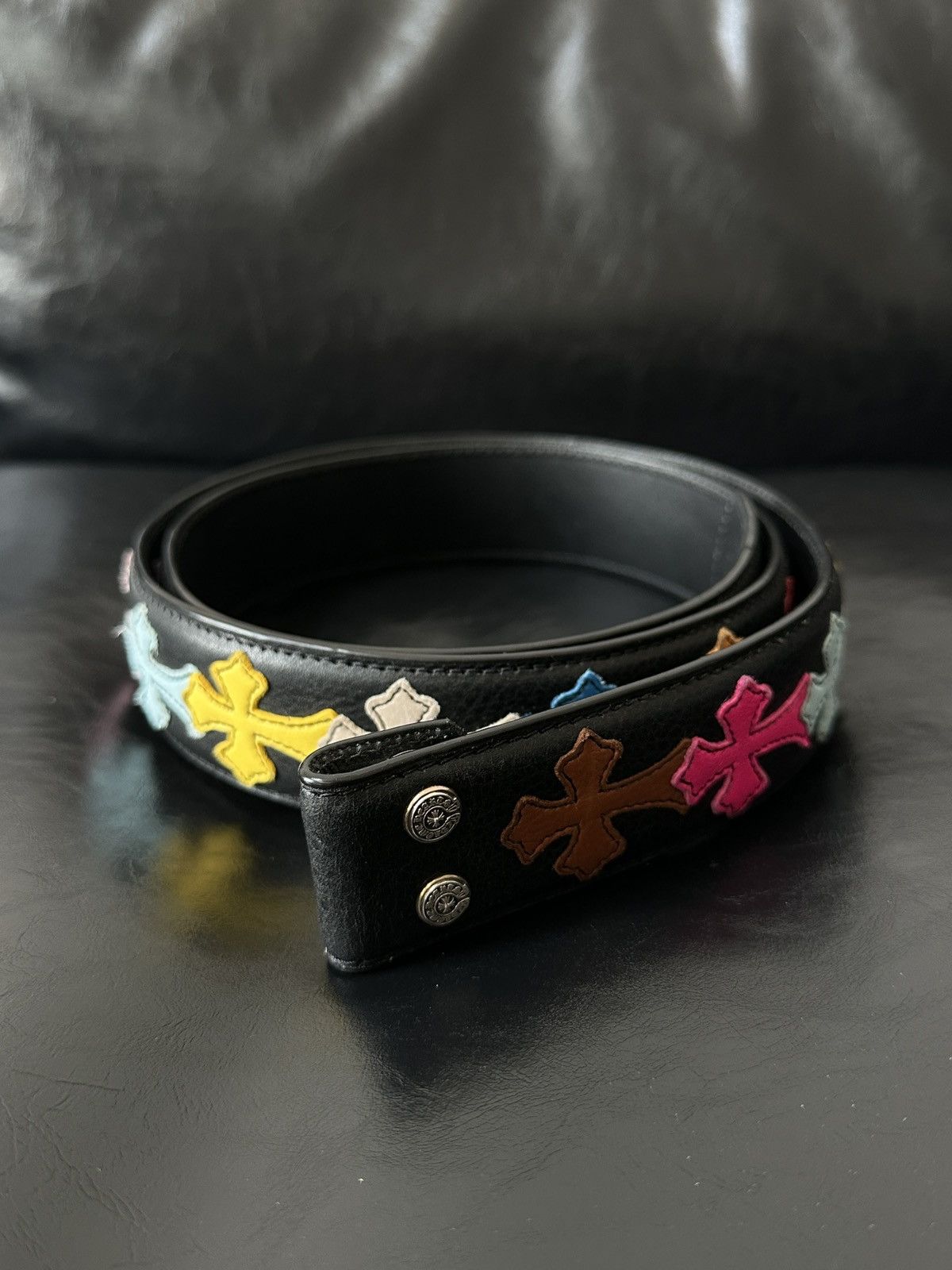 Chrome Hearts Chrome Hearts Multicolor Cross Patch Leather Belt Strap ...
