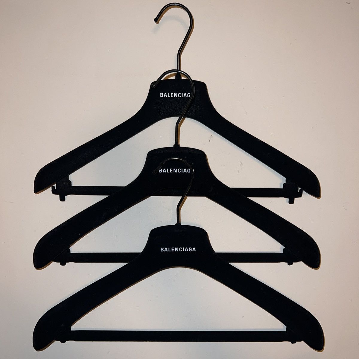 Balenciaga Balenciaga Logo Velour Hangers 3 Pieces | Grailed