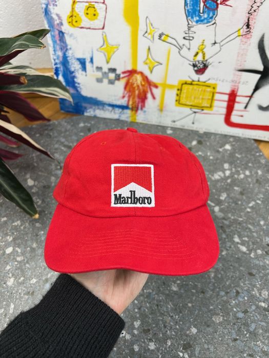 Vintage Red Marlboro cap small logo vintage retro racing hat 90’s | Grailed