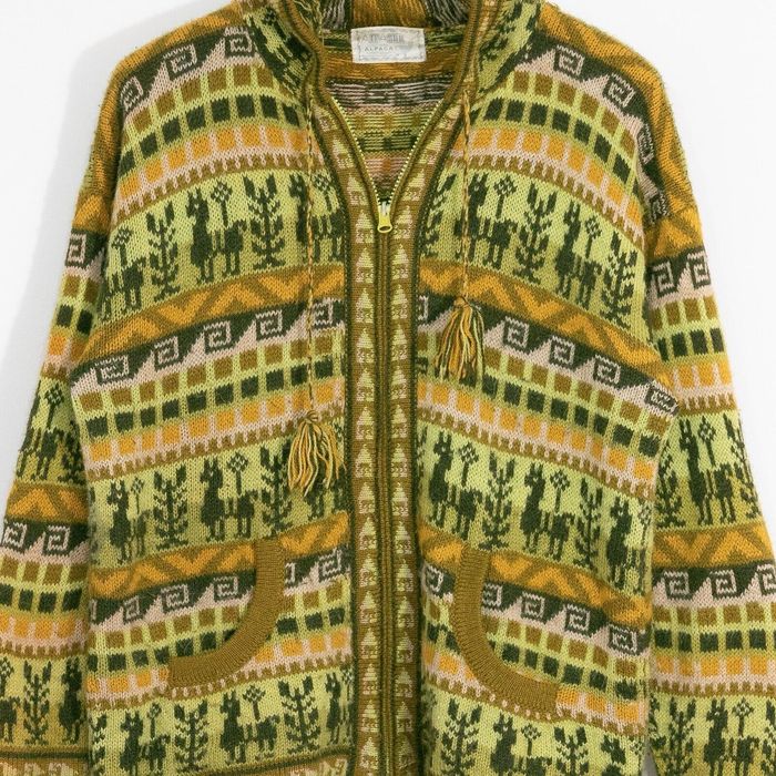 Vintage Vintage Ecuador Alpaca Wool Sweater Medium - Native Pattern ...