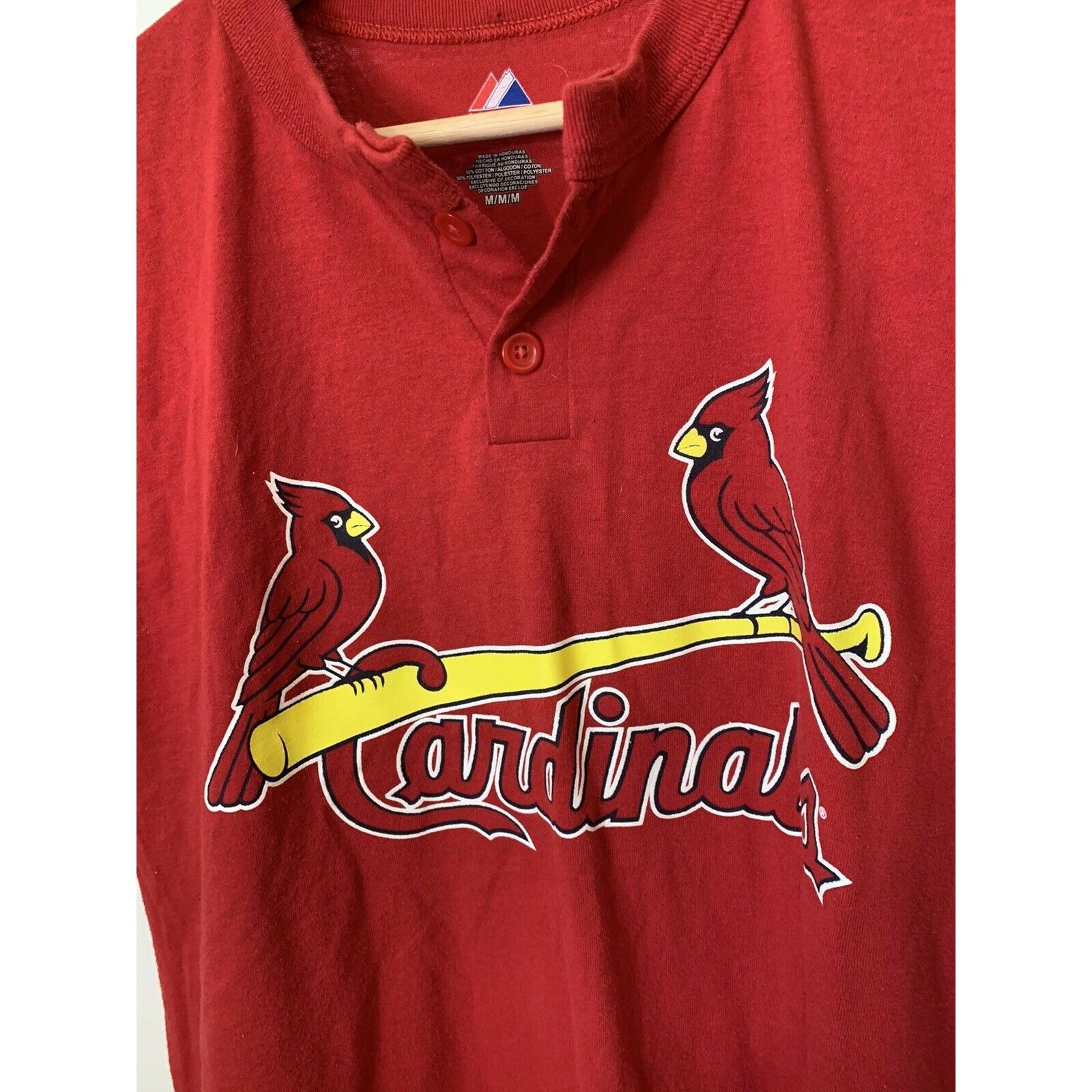 Majestic Majestic St. Louis Cardinals Henley Sleeveless Shirt MLB Bas ...