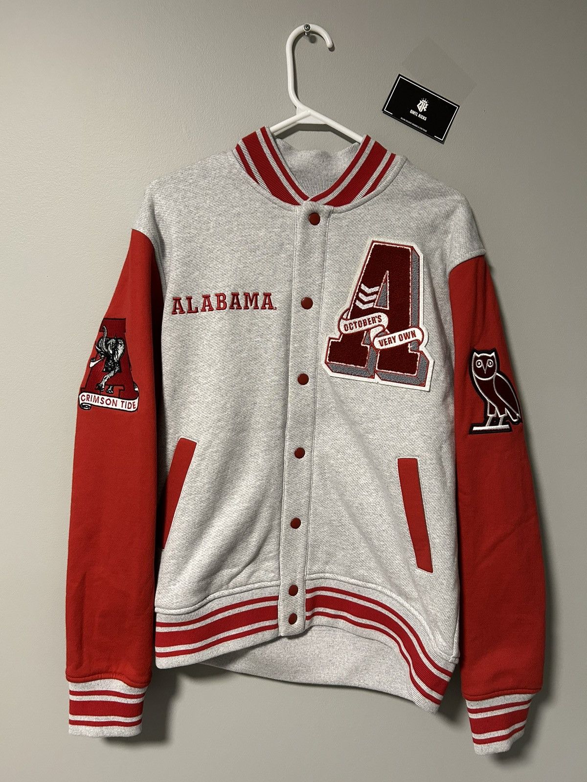 October's Very Own OVO x NCAA Alabama Crimson Varsity Jacket Grey *Size ...