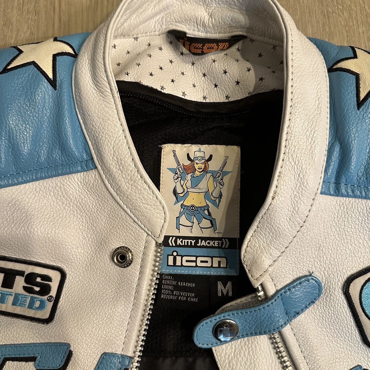 Vintage ICON y2k leather motorcycle outlaw racing kitty jacket | Grailed