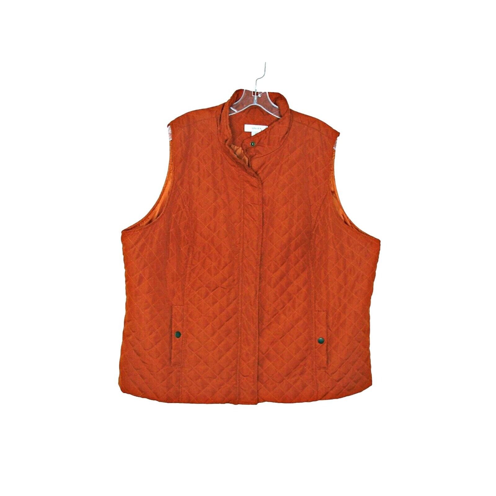 Vintage CJ Banks Womens 2X Quilted Zip Vest Rust Color Burnt Orange ...