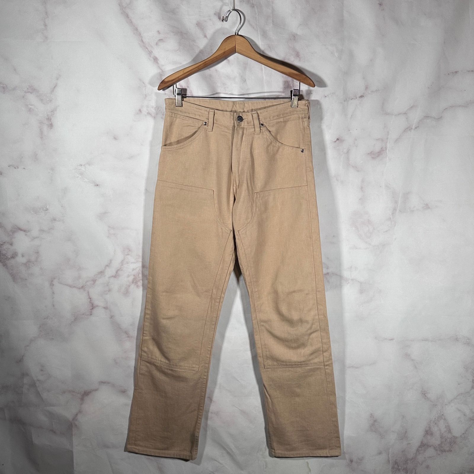 Bape Tan Double Knee Denim Work Pants | Grailed