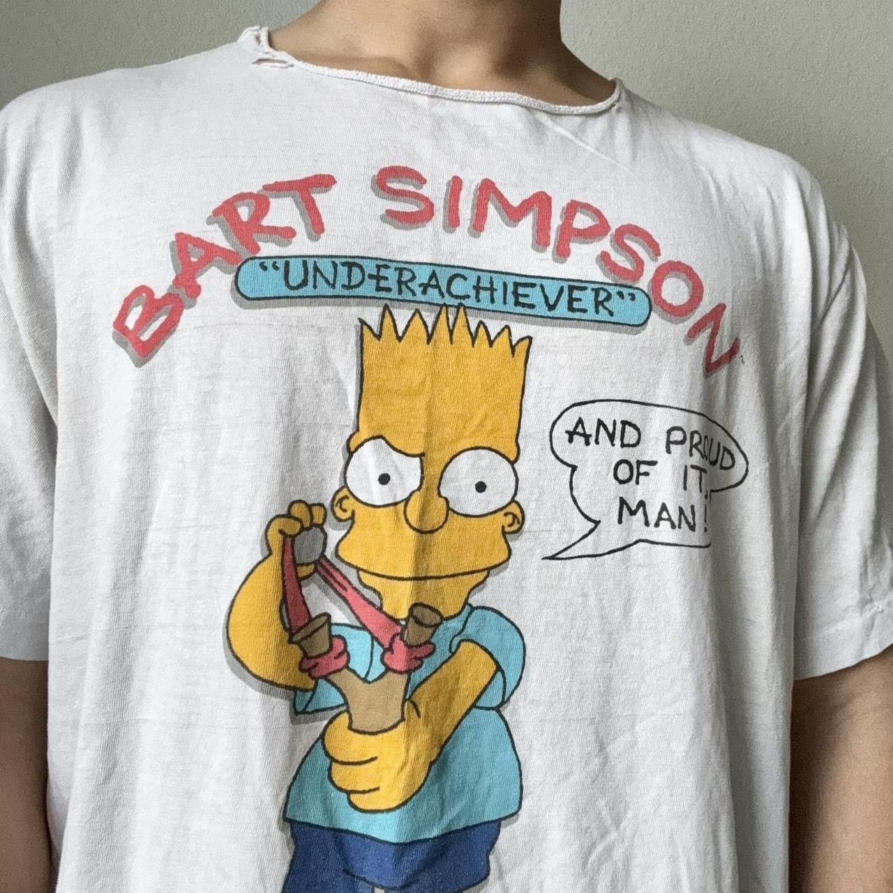Vintage Vintage Bart Simpson 1989 Graphics White Tee Shirt | Grailed