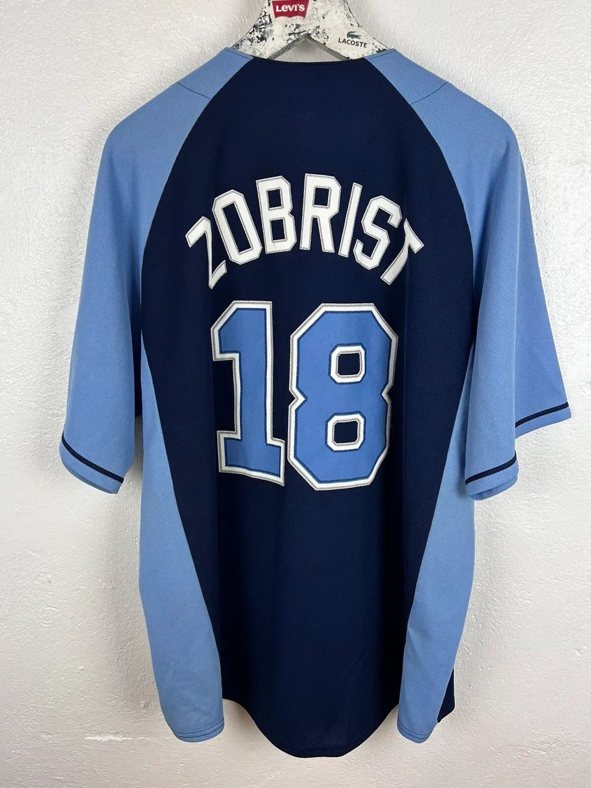MLB × Majestic × Vintage Majestic Tampa Bay Rays #18 Zobrist MLB ...