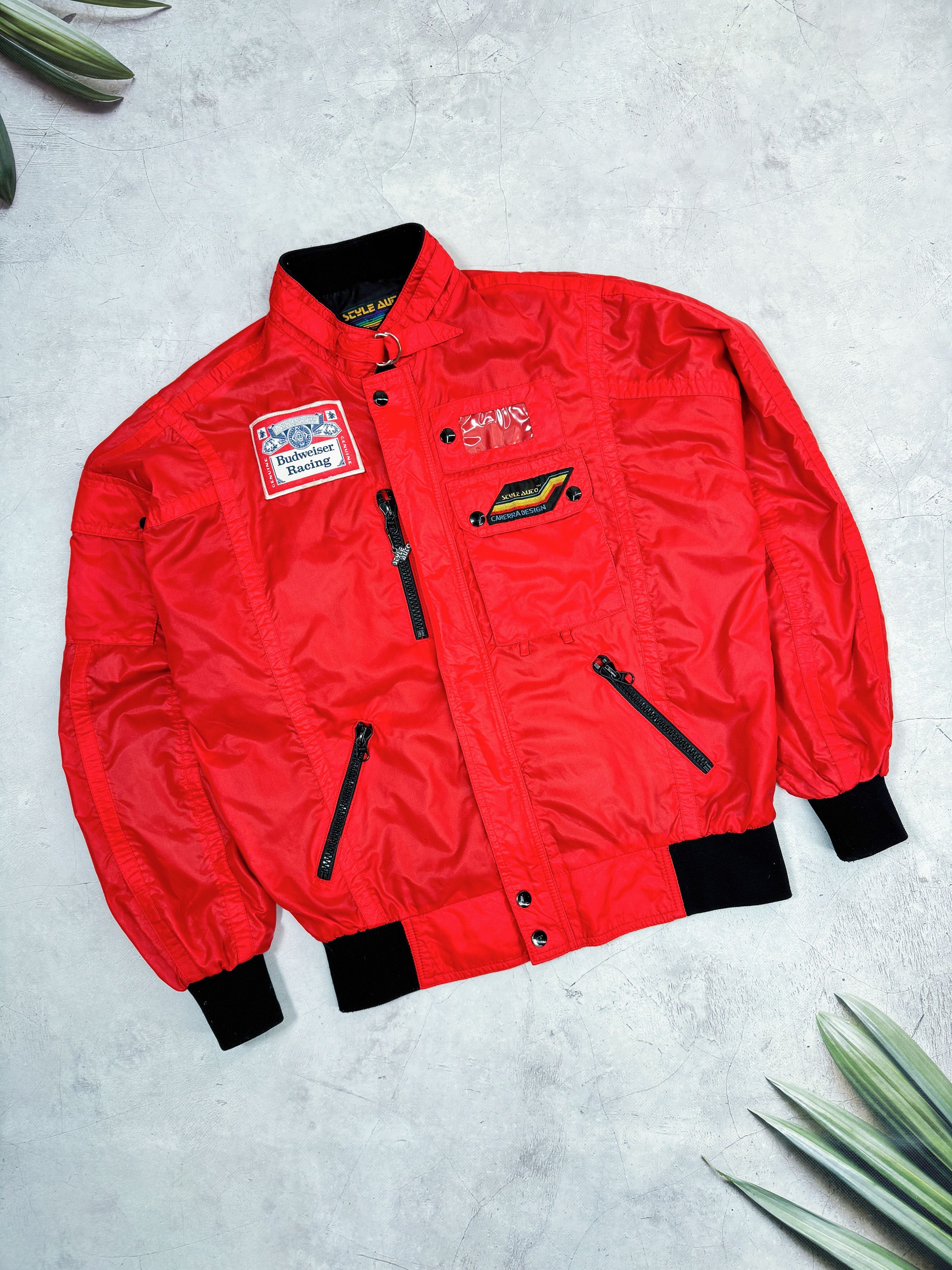 Formula 1 × Racing × Vintage 80s Budweiser Racing Bomber Jacket Style ...